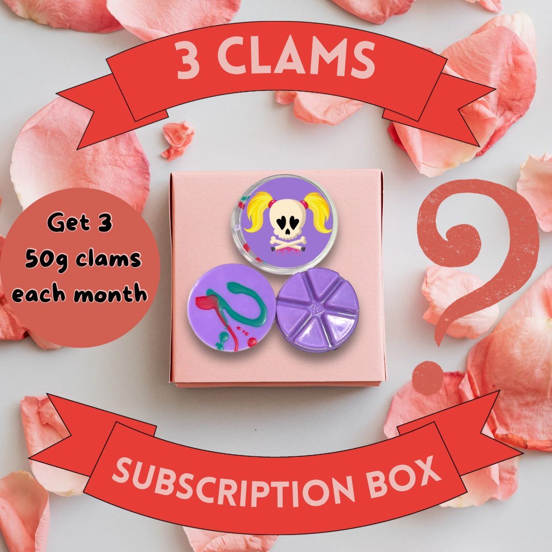 NEW! 3 Clams A Month Subscription Box – Bubbas Meltys